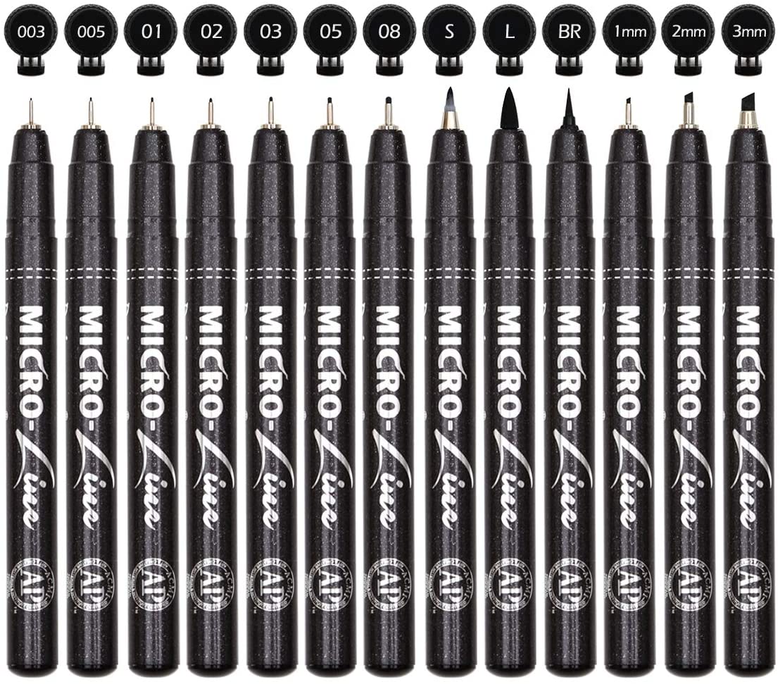 25 sets de tiralíneas de tinta negra - Materiales de arte tradicional